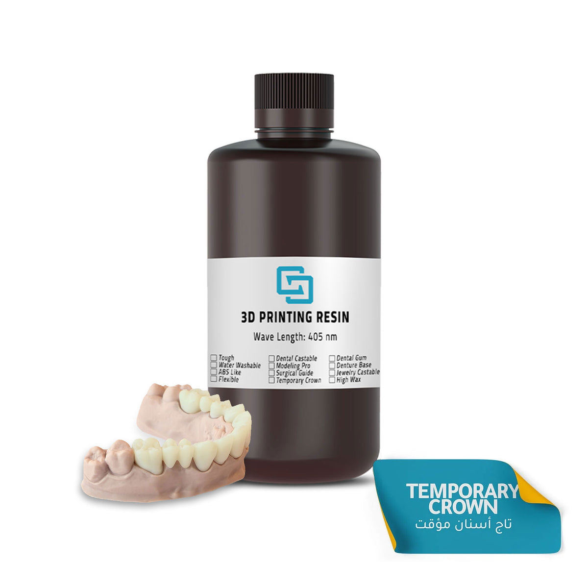 رزين الطباعة ثلاثية لطباعة الأسنان المؤقتة Temporary Crown Resin 500g – Smarpix