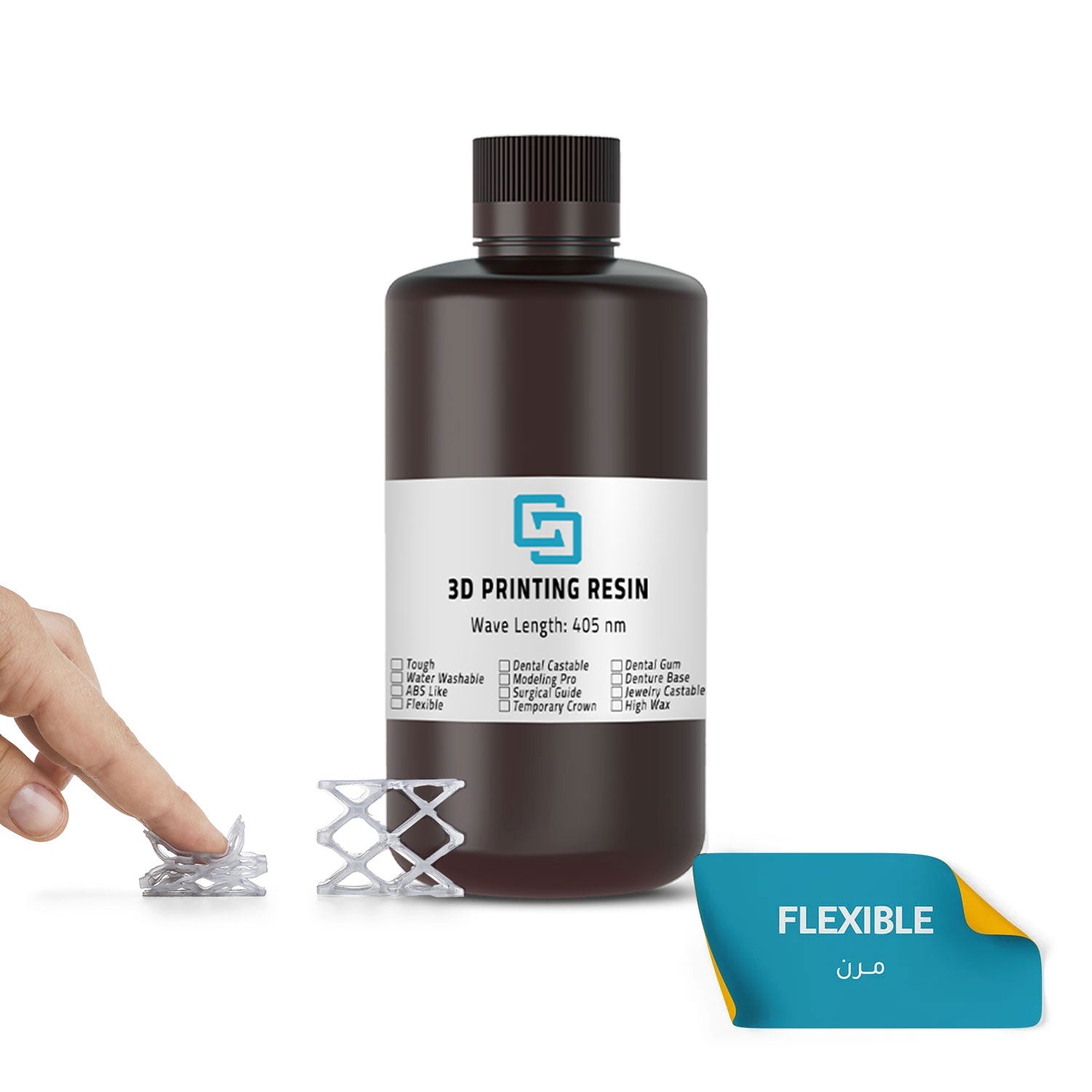 رزين الطباعة ثلاثية الأبعاد مرن Flexible Resin 500g – Smarpix